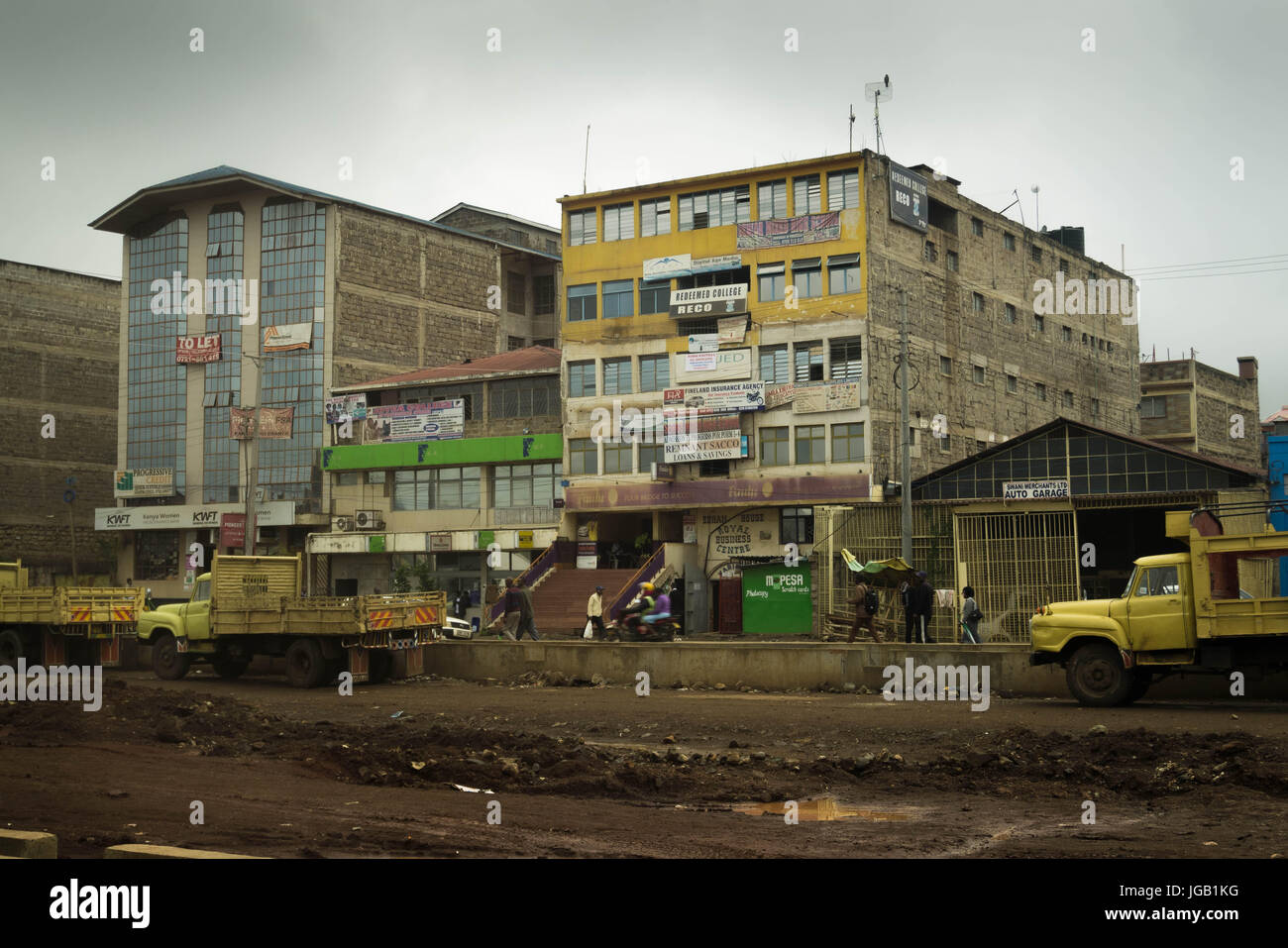 Nairobi, Kenya - December 2, 2016: Office building and road under ...