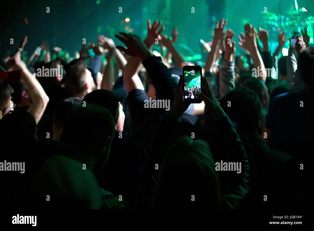 Fans at concert Stock Photo - Alamy