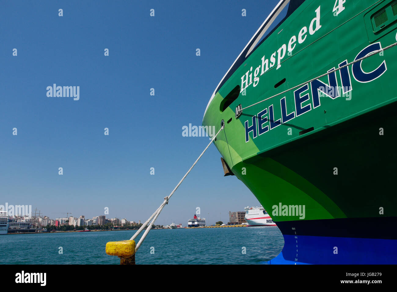 Ships in Piraeus Harbor, port pf Athens (Greece Stock Photo - Alamy
