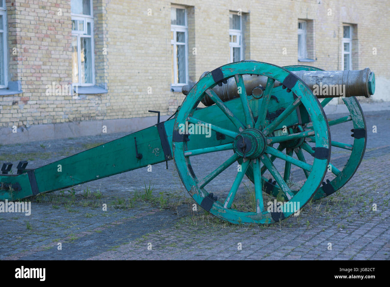 ancient vintage medieval large caliber gunpowder ball cannon gun at the ...