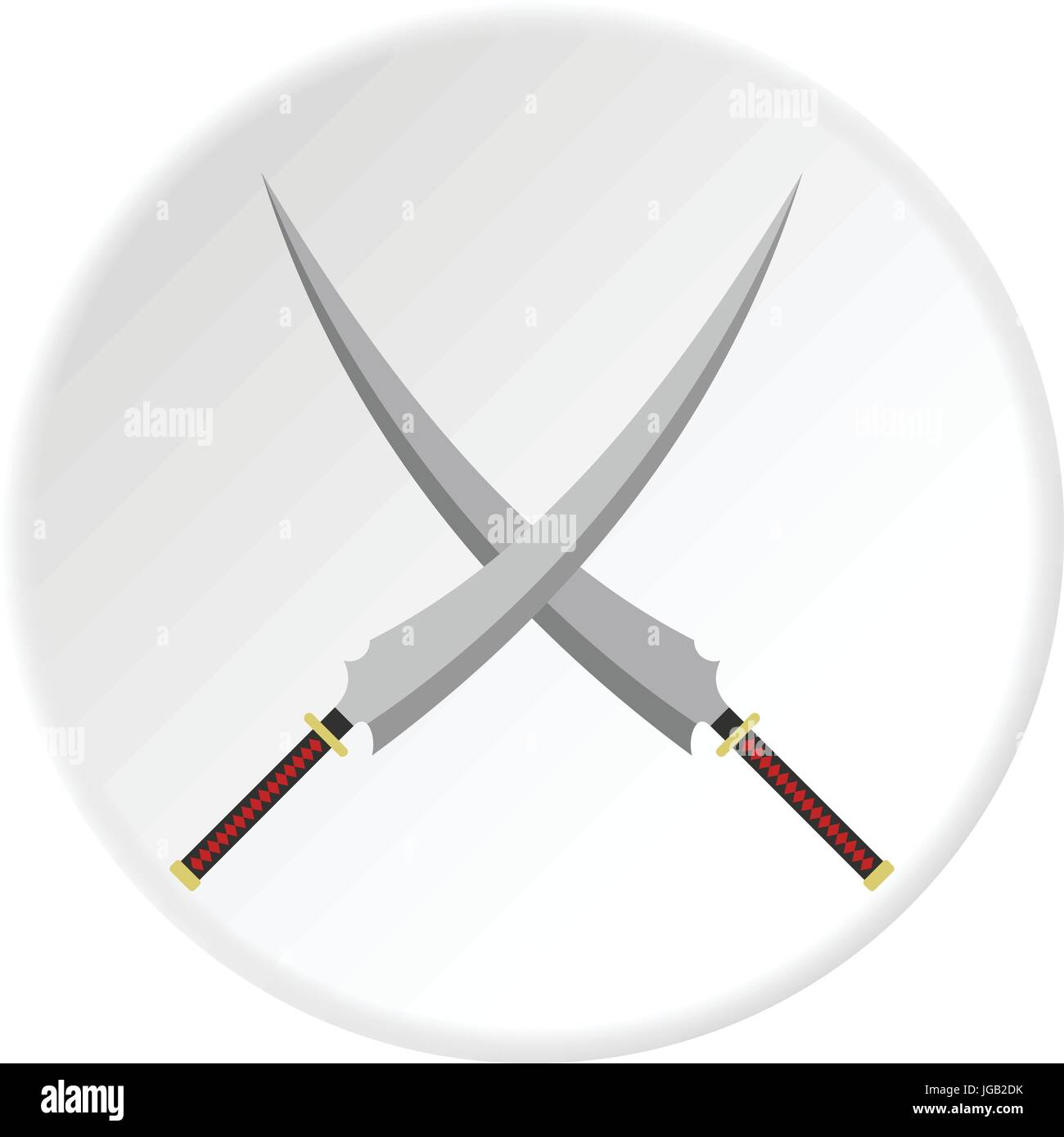 Two crossed Japanese samurai swords icon circle Stock Vector Image ...
