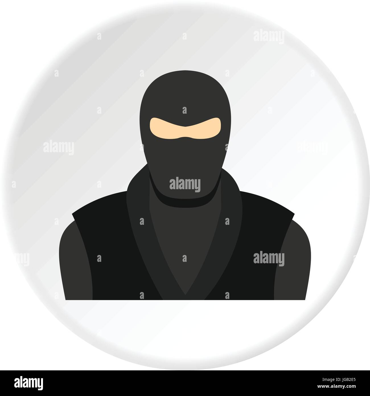 Ninja in black clothes and mask icon circle Stock Vector Image & Art ...