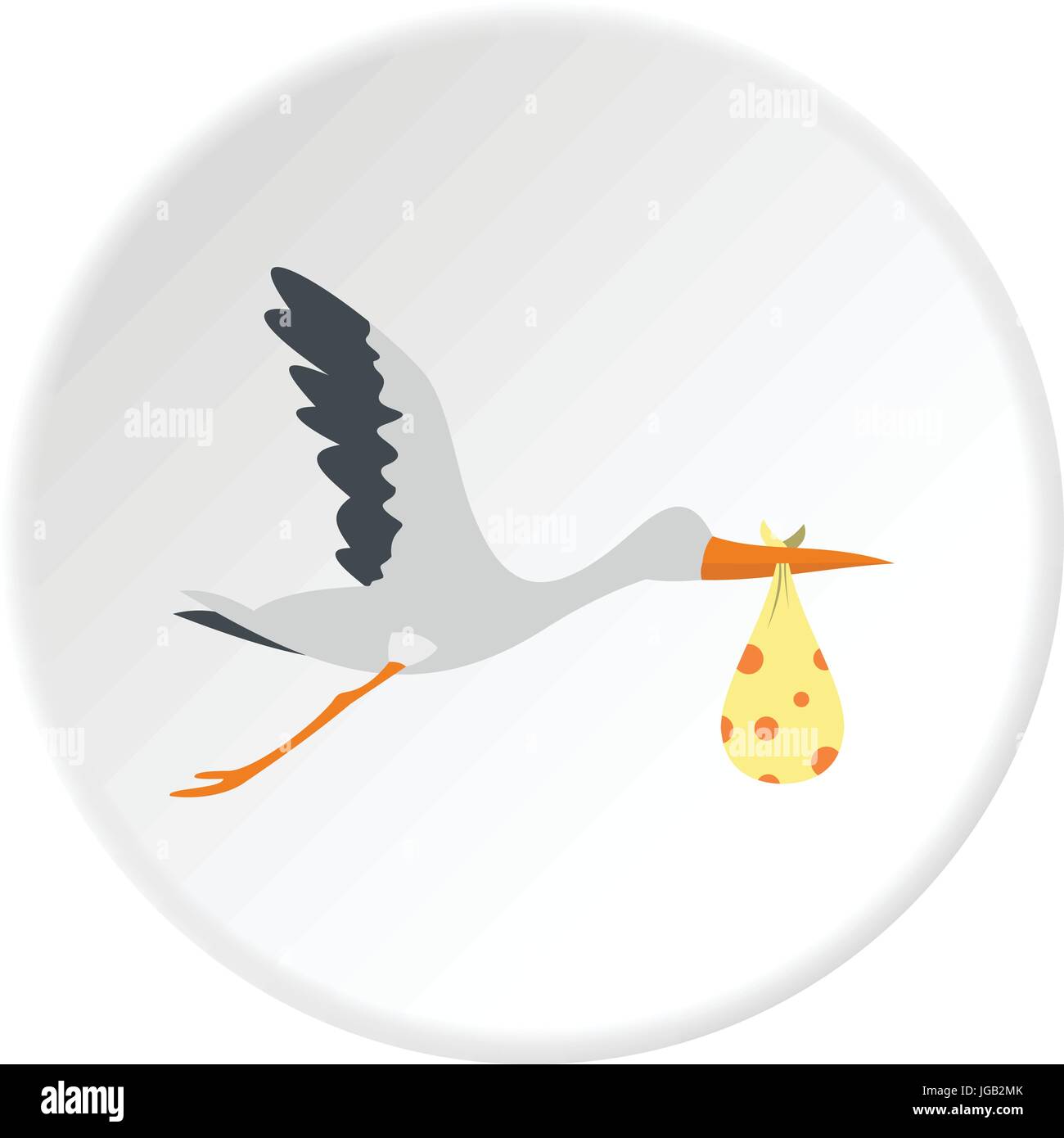 Flying stork with a bundle icon circle Stock Vector Image & Art - Alamy