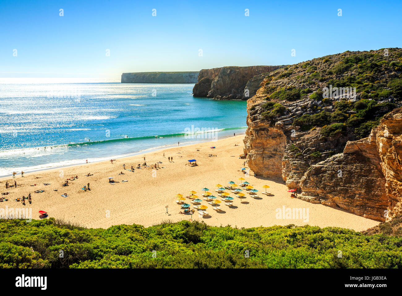 Beliche Beach next to Sagres, Saint Vincent Cape, Algarve, Portugal ...