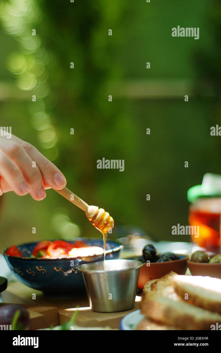 Breakfast time closeup Stock Photo - Alamy