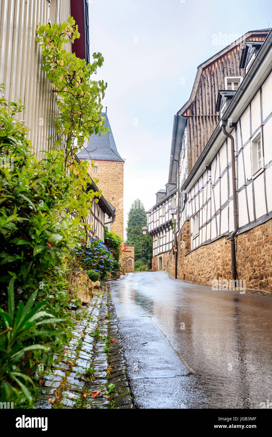 Traditional prussian wall in architecture at historic Blankenberg ...