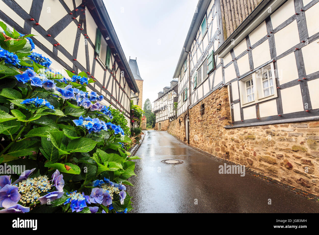 Traditional prussian wall in architecture at historic Blankenberg ...