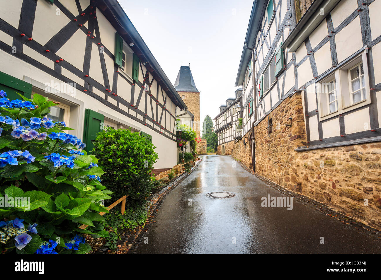 Traditional prussian wall in architecture at historic Blankenberg ...