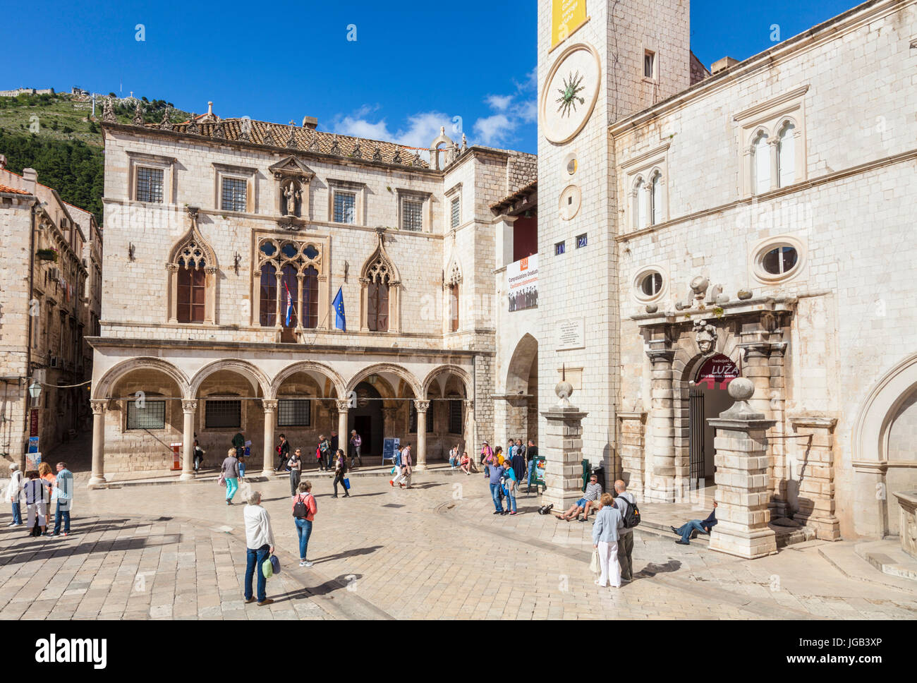 Croatia Dubrovnik Croatia Dalmatia Sponza palace Dubrovnik Luza square ...