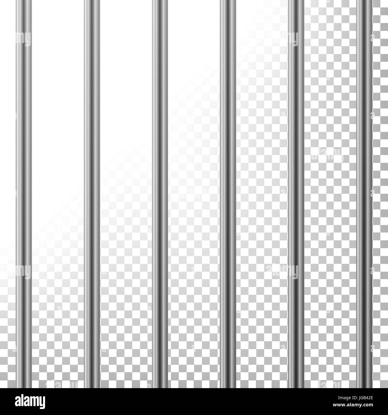 Metal Prison Bars Vector. Isolated On Transparent Background. Realistic ...
