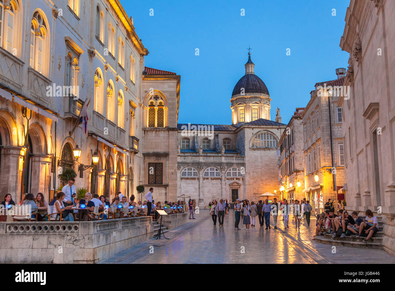 Croatia Dubrovnik Croatia Dalmatian coast dubrovnik cafe at night ...