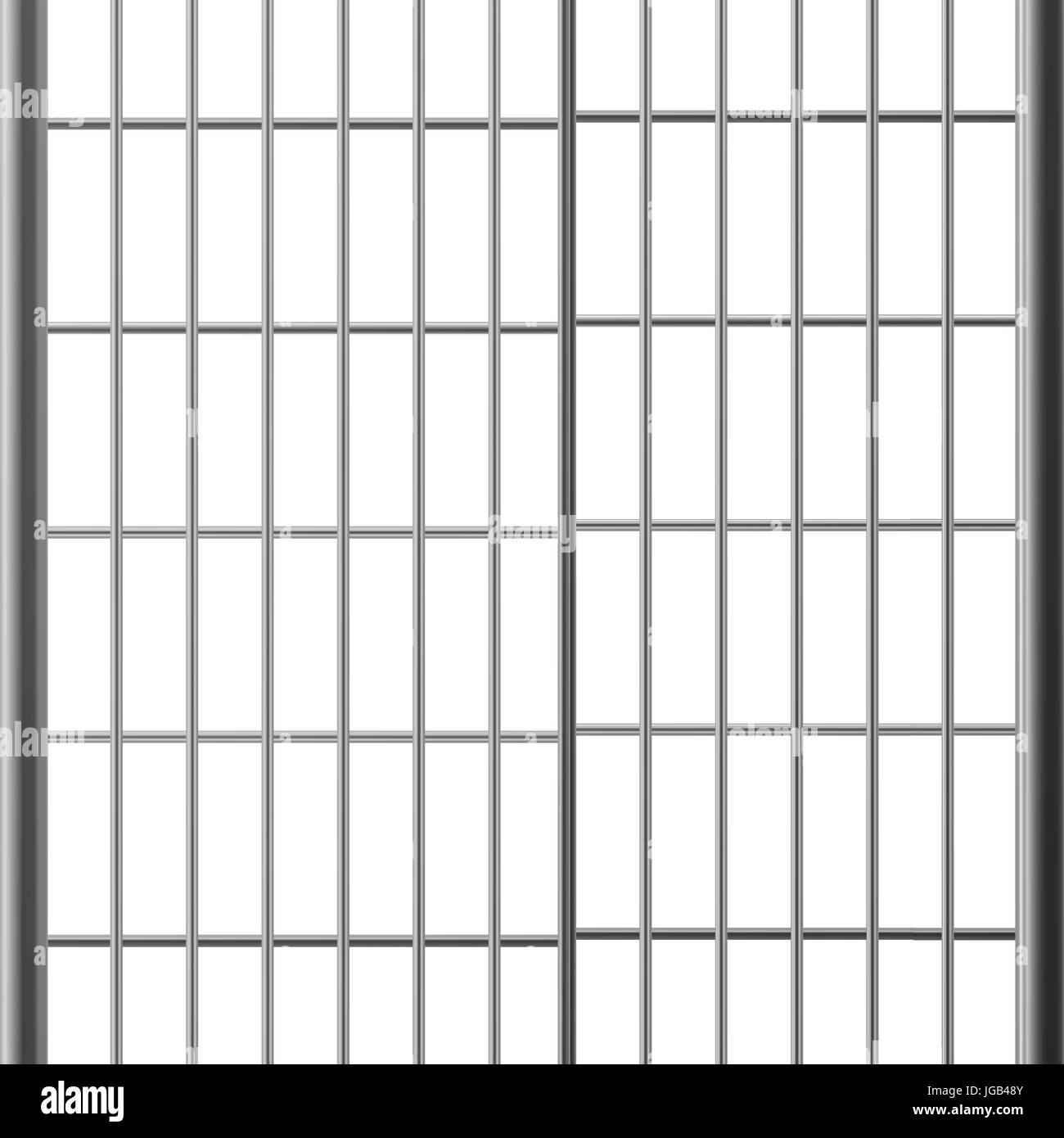 Prison Bar Or Doors. Isolated On White Steel, Iron, Metal Jail Bars ...