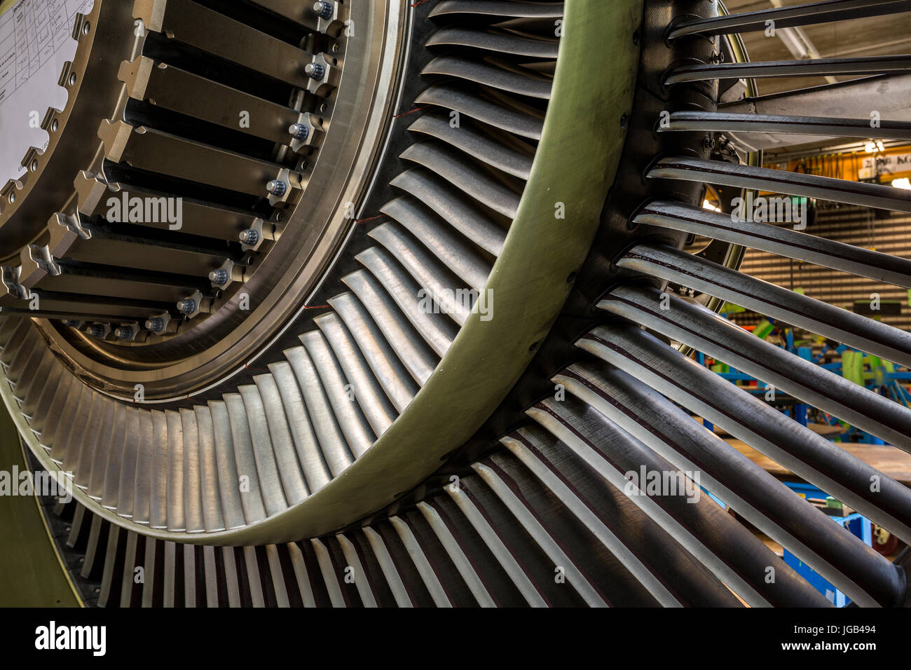 Jet engine turbine blades airplane hi-res stock photography and images ...