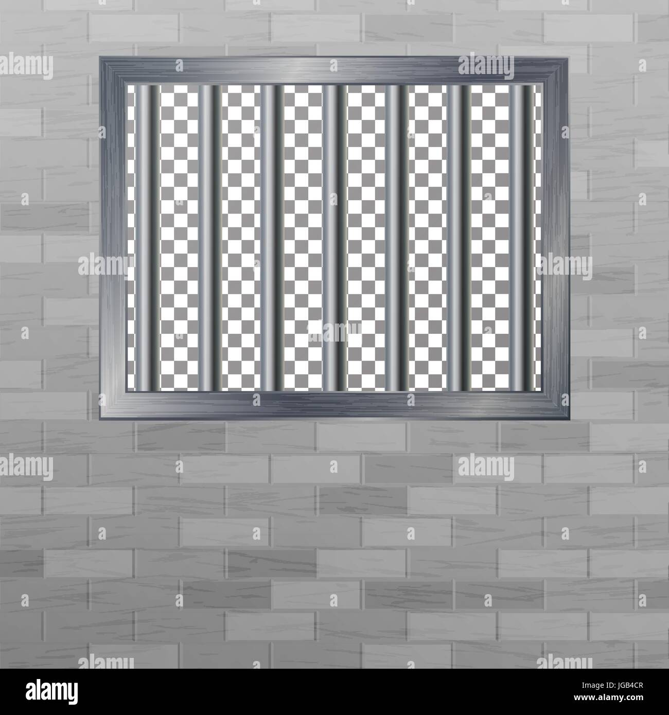 Window In Pokey With Bars. Brick Wall. Vector Jail Break Concept. Prison Grid Isolated Stock ...
