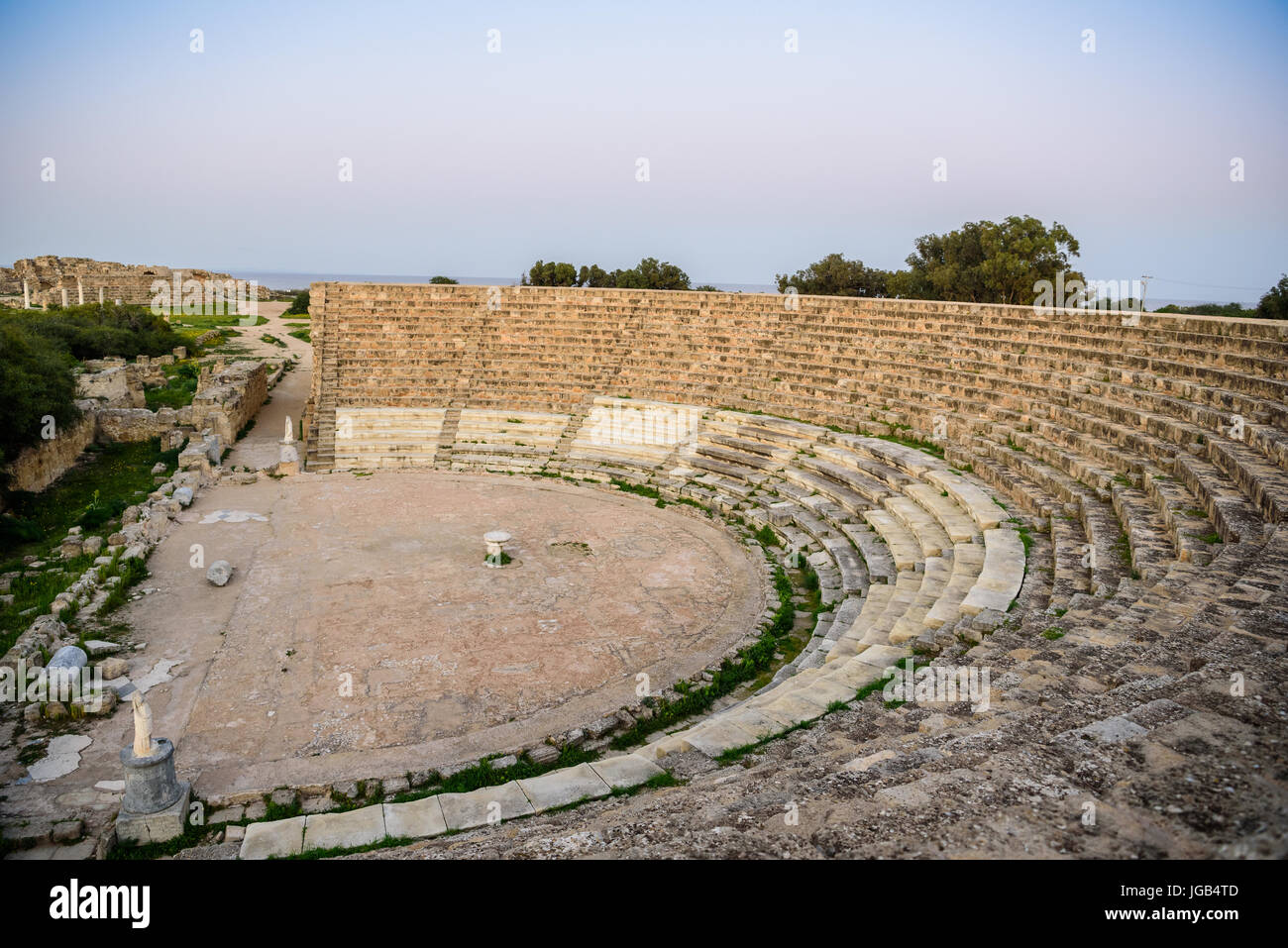 Amphitheater in ancient city of Salamis located in eastern part of ...