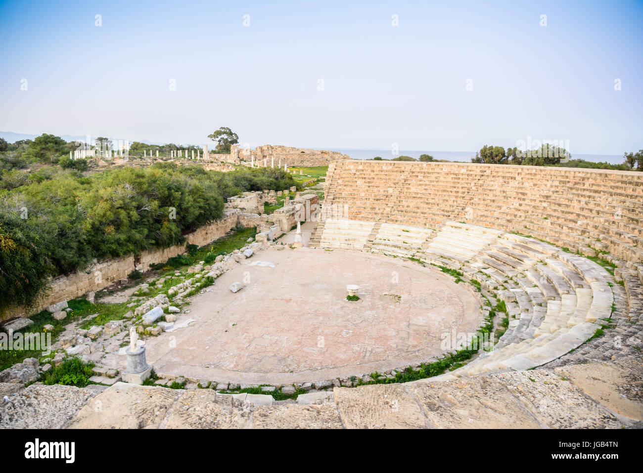Amphitheater in ancient city of Salamis located in eastern part of ...