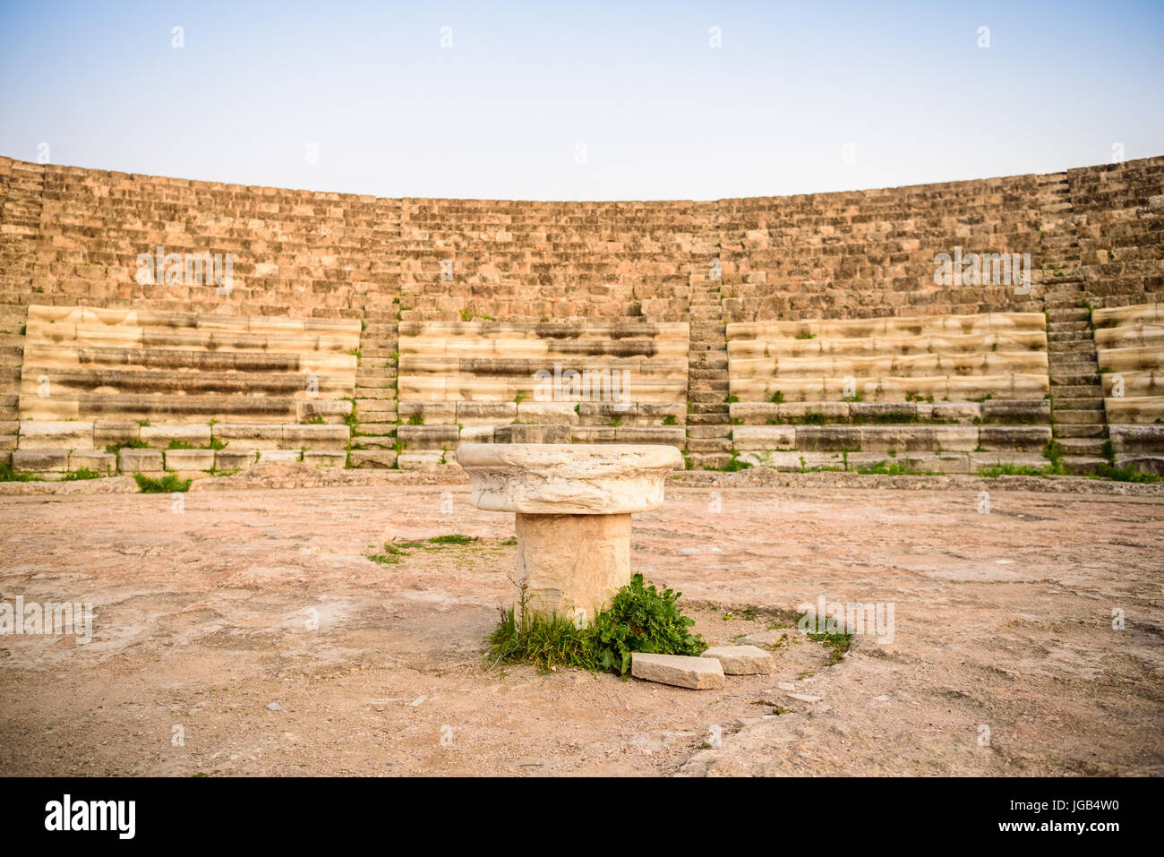 Amphitheater in ancient city of Salamis located in eastern part of ...