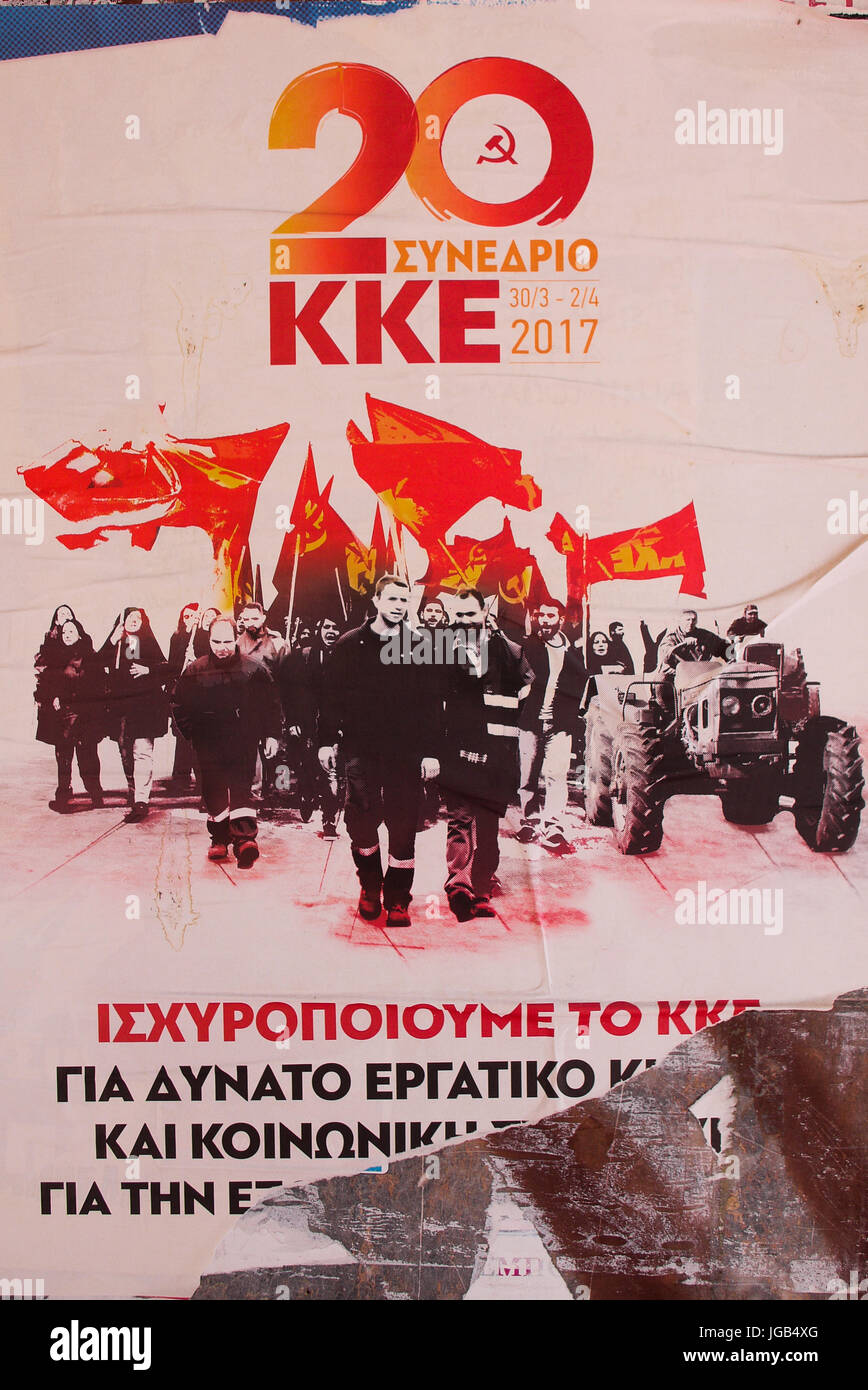 Greece political posters communist party hi-res stock photography and ...