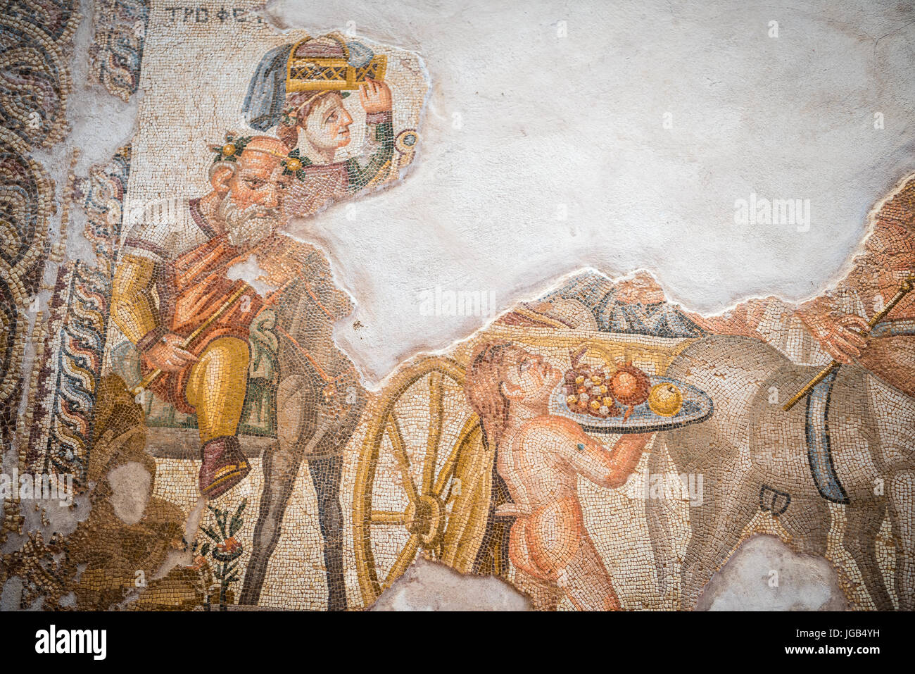 Famous roman Paphos Mosaics, Republic of Cyprus Stock Photo - Alamy