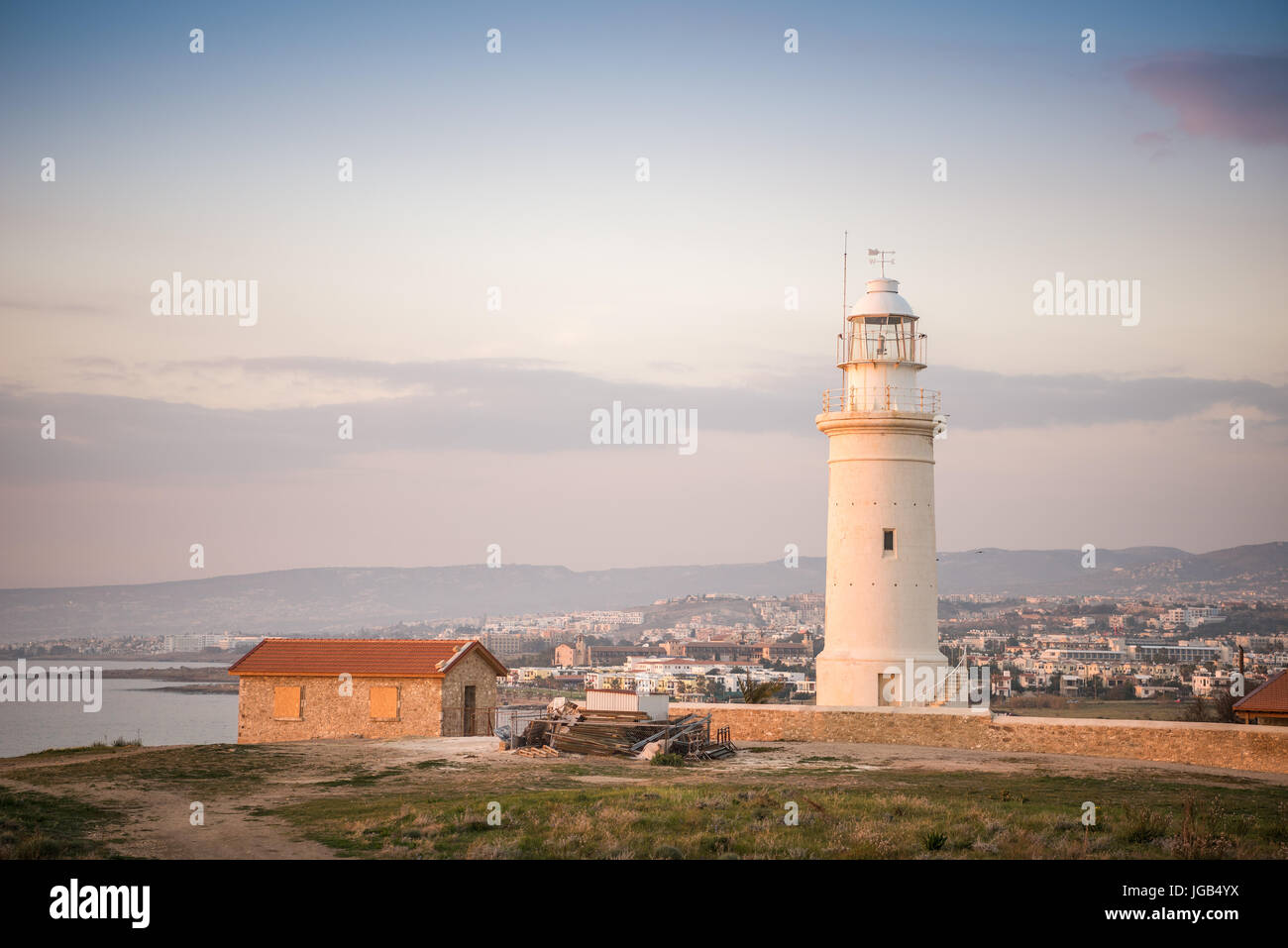 Lighthouse in historic Paphos, Republic of Cyprus Stock Photo - Alamy