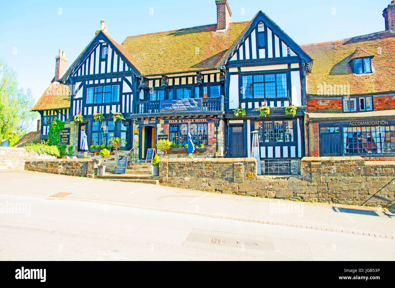 Goudhurst Village, Stare & Eagle Hotel, Kent Stock Photo - Alamy