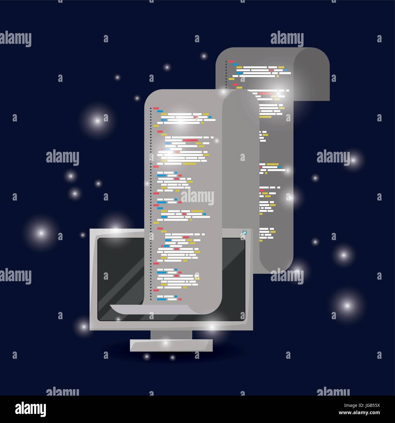 blue dark background with brightness of display computer with parchment text web programming ...