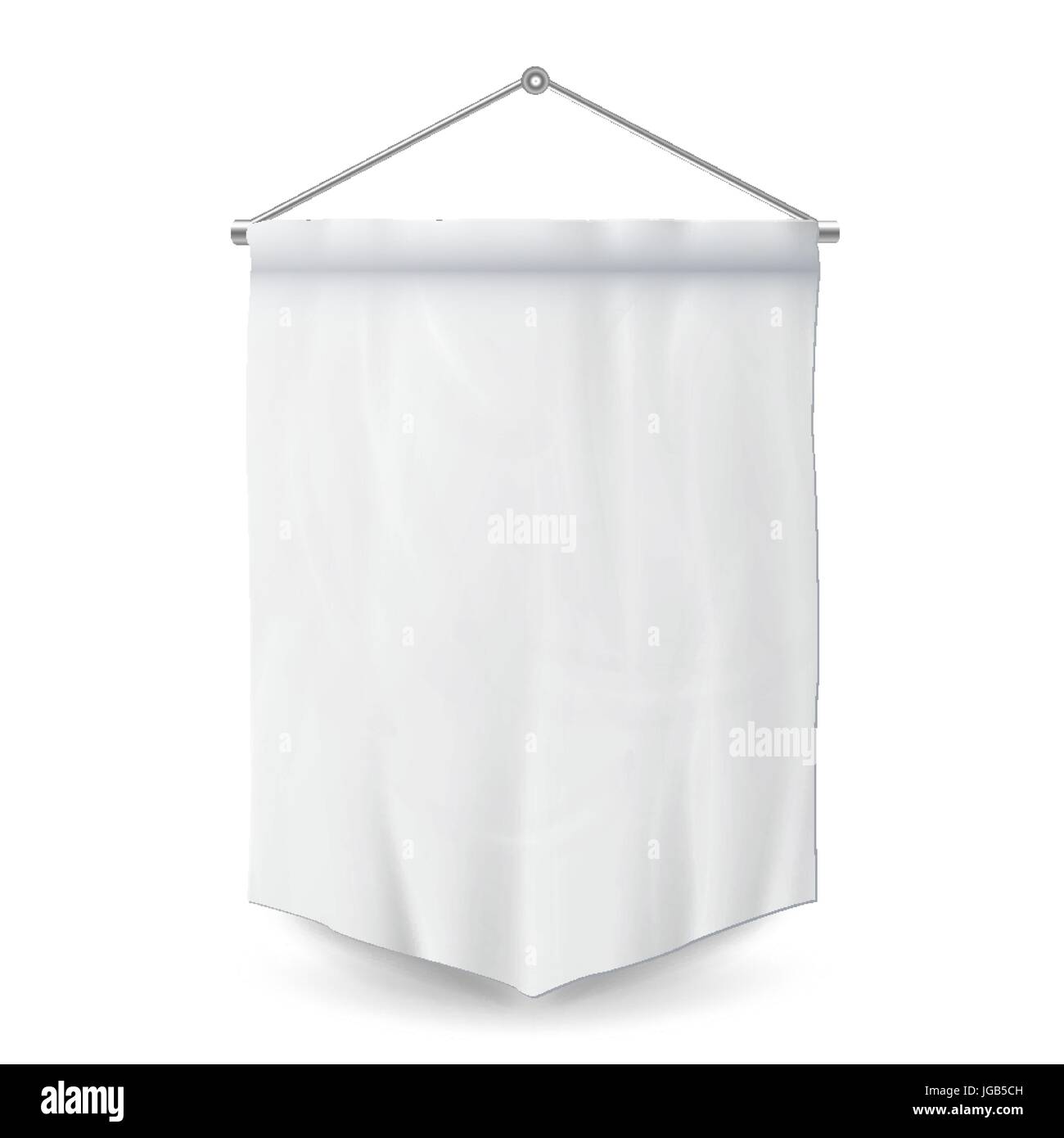 White Pennant Template Vector. Clean 3D Pennant Blank. Realistic Illustration Stock Vector Image ...