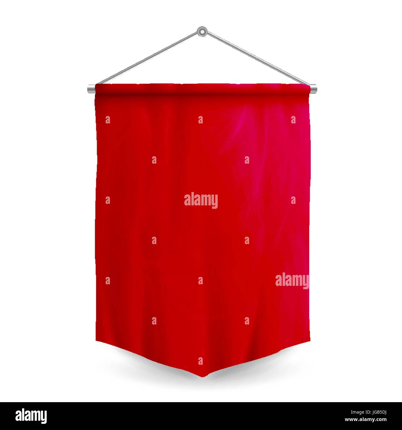 Red Pennant Template Vector. Empty 3D Pennant Blank. Realistic ...