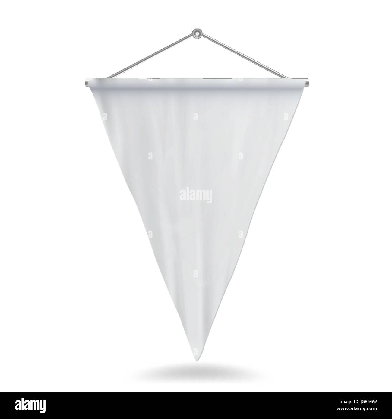 White Pennant Template Vector Illustration Empty 3d Pennant Mock Up