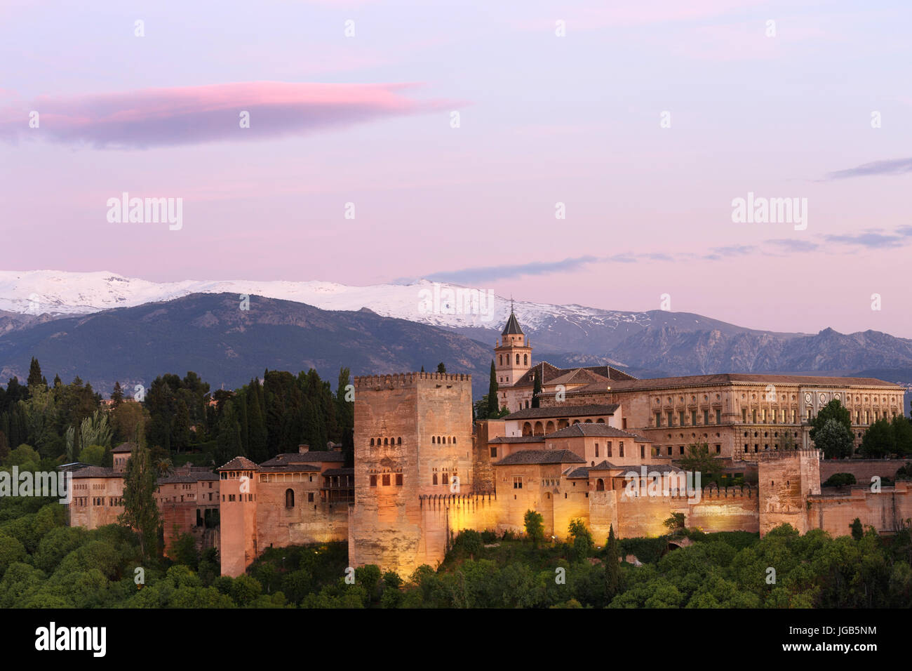Panoramic view alhambra dusk hi-res stock photography and images - Alamy