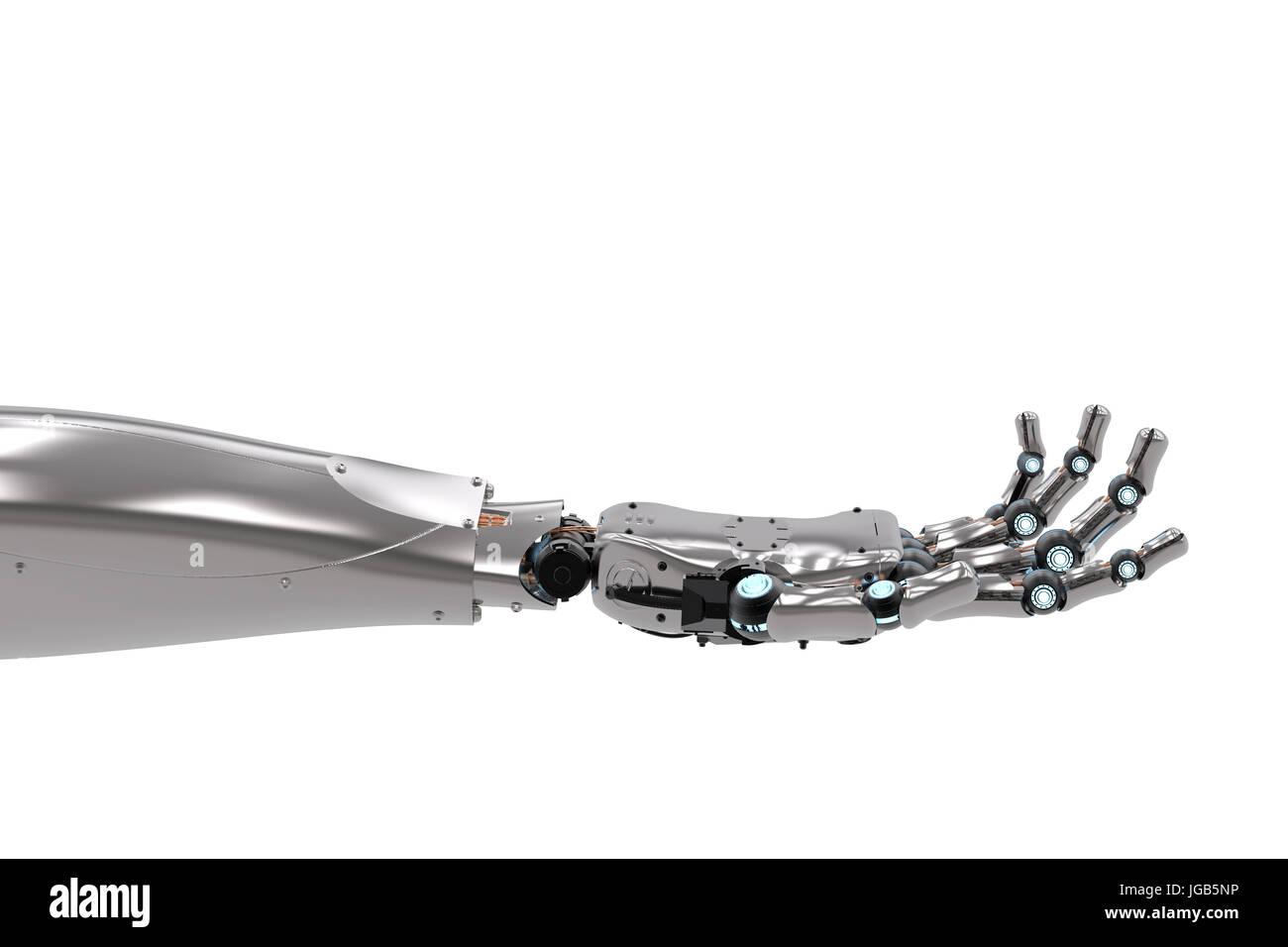 3d rendering robotic hand with hand palm open isolated on white Stock ...