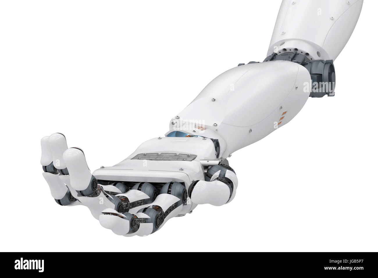 3d rendering robotic hand with hand palm open isolated on white Stock ...