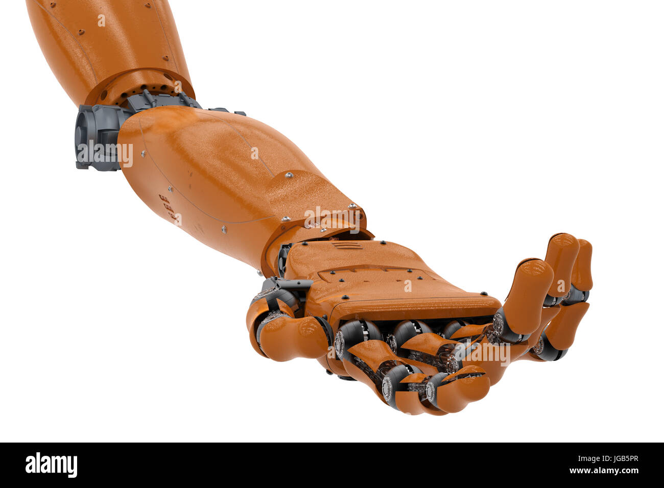 3d rendering robotic hand with hand palm open isolated on white Stock ...