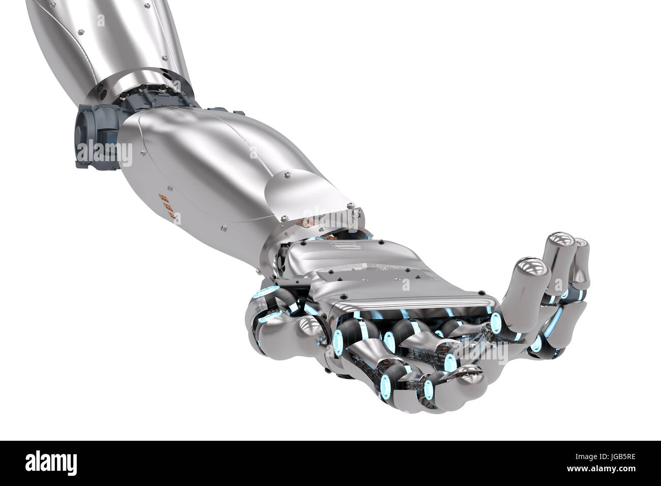 3d rendering robotic hand with hand palm open isolated on white Stock ...