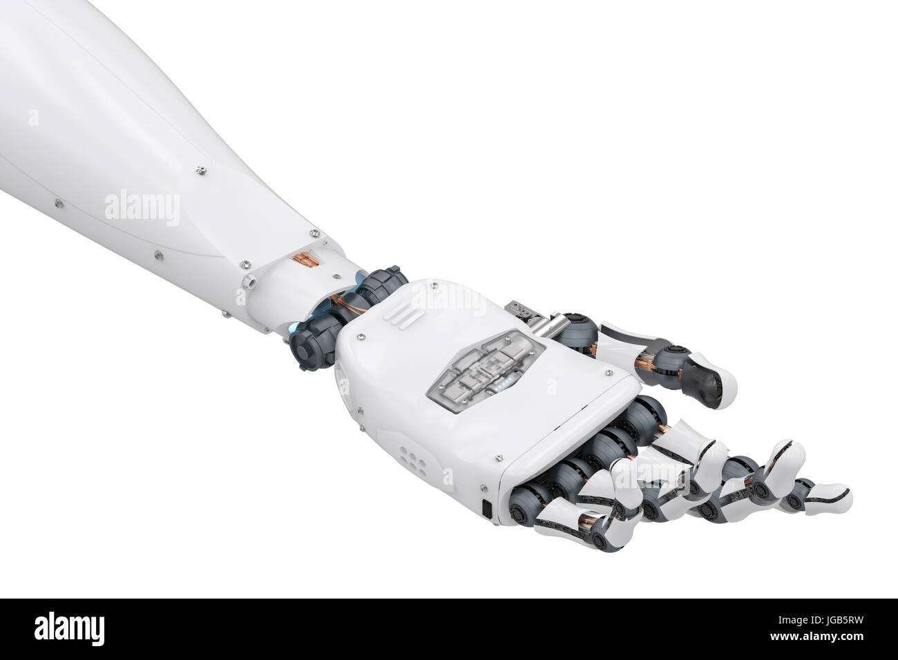 3d rendering robotic hand with hand palm open isolated on white Stock ...