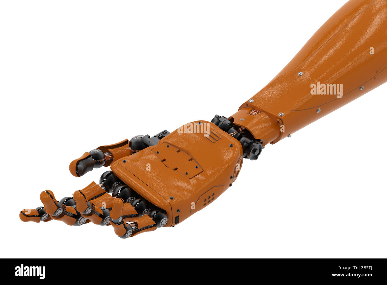 3d rendering robotic hand with hand palm open isolated on white Stock ...
