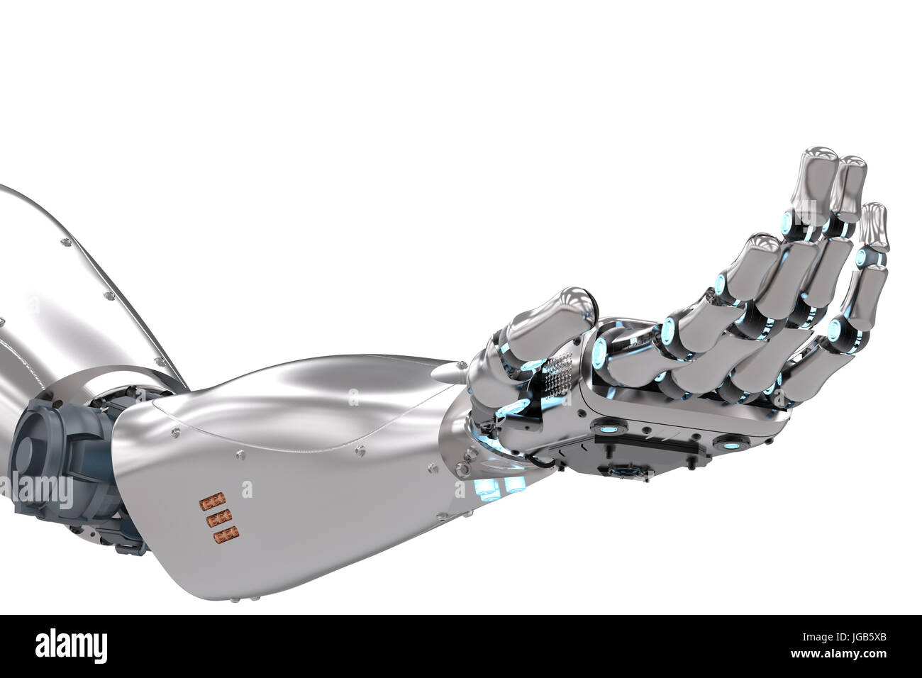 3d rendering robotic hand with hand palm open isolated on white Stock ...