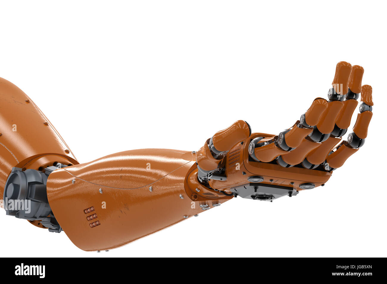 3d rendering robotic hand with hand palm open isolated on white Stock ...