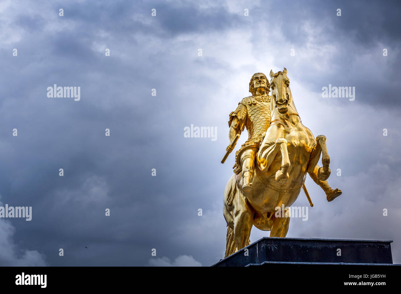 Historic golden statue in Dresden Stock Photo - Alamy