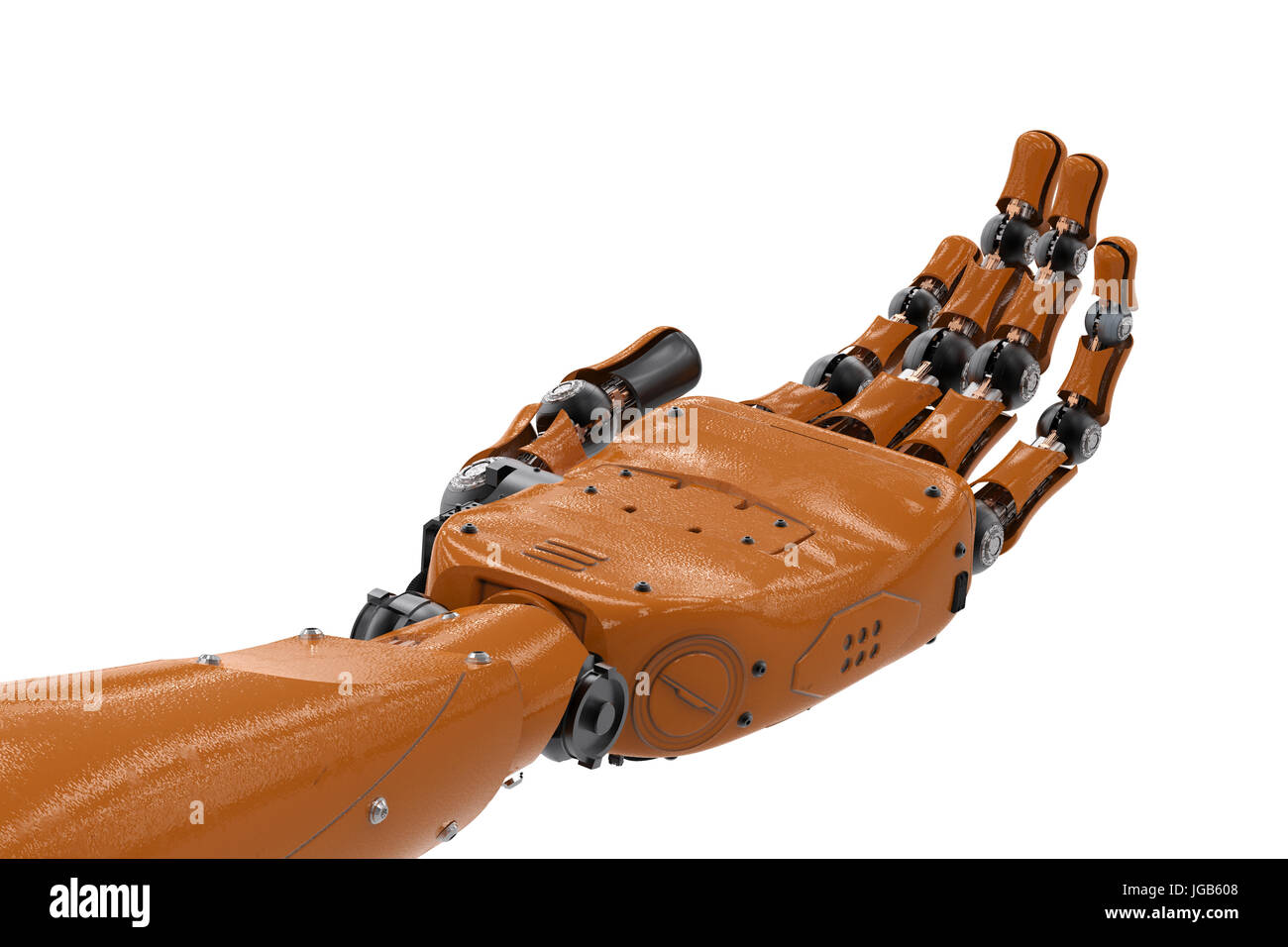 3d rendering robotic hand with hand palm open isolated on white Stock ...