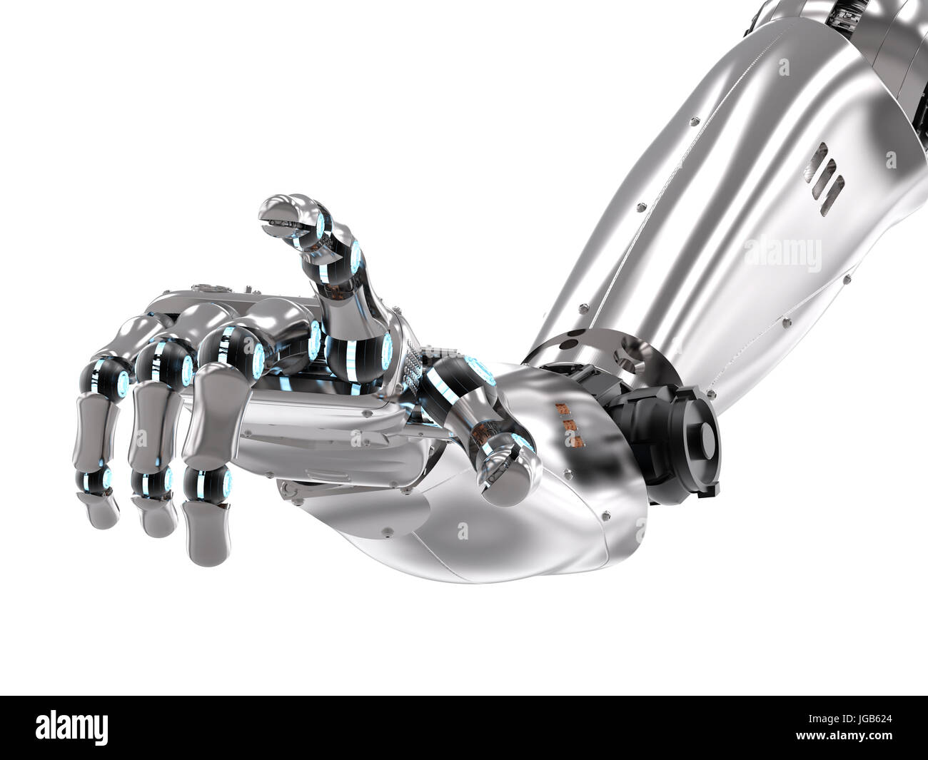 3d rendering robotic hand pointing isolated on white Stock Photo - Alamy