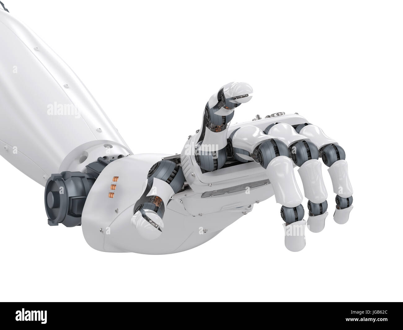 3d rendering robotic hand pointing isolated on white Stock Photo - Alamy