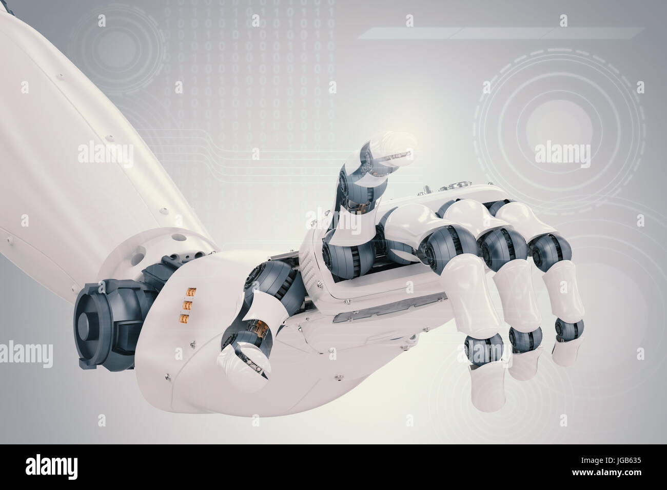 3d rendering robotic hand working with virtual graphic Stock Photo - Alamy