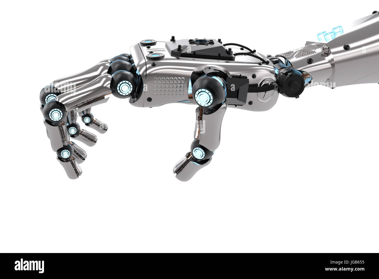 3d rendering robotic hand holding isolated on white Stock Photo - Alamy