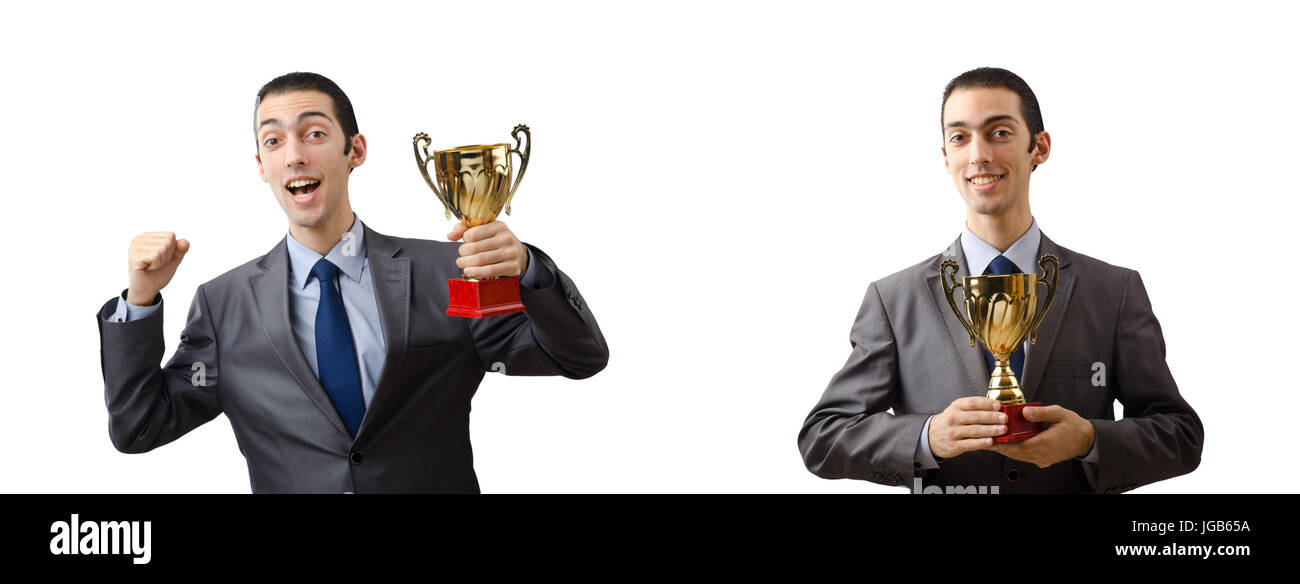 Collage of businessman receiving award Stock Photo - Alamy