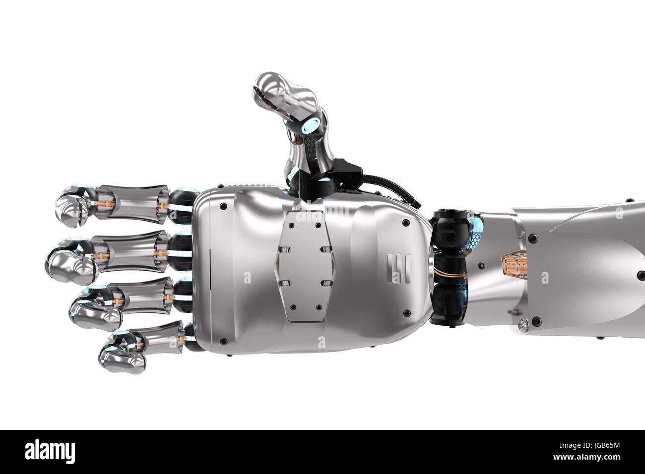 3d rendering robotic hand reaching isolated on white Stock Photo - Alamy