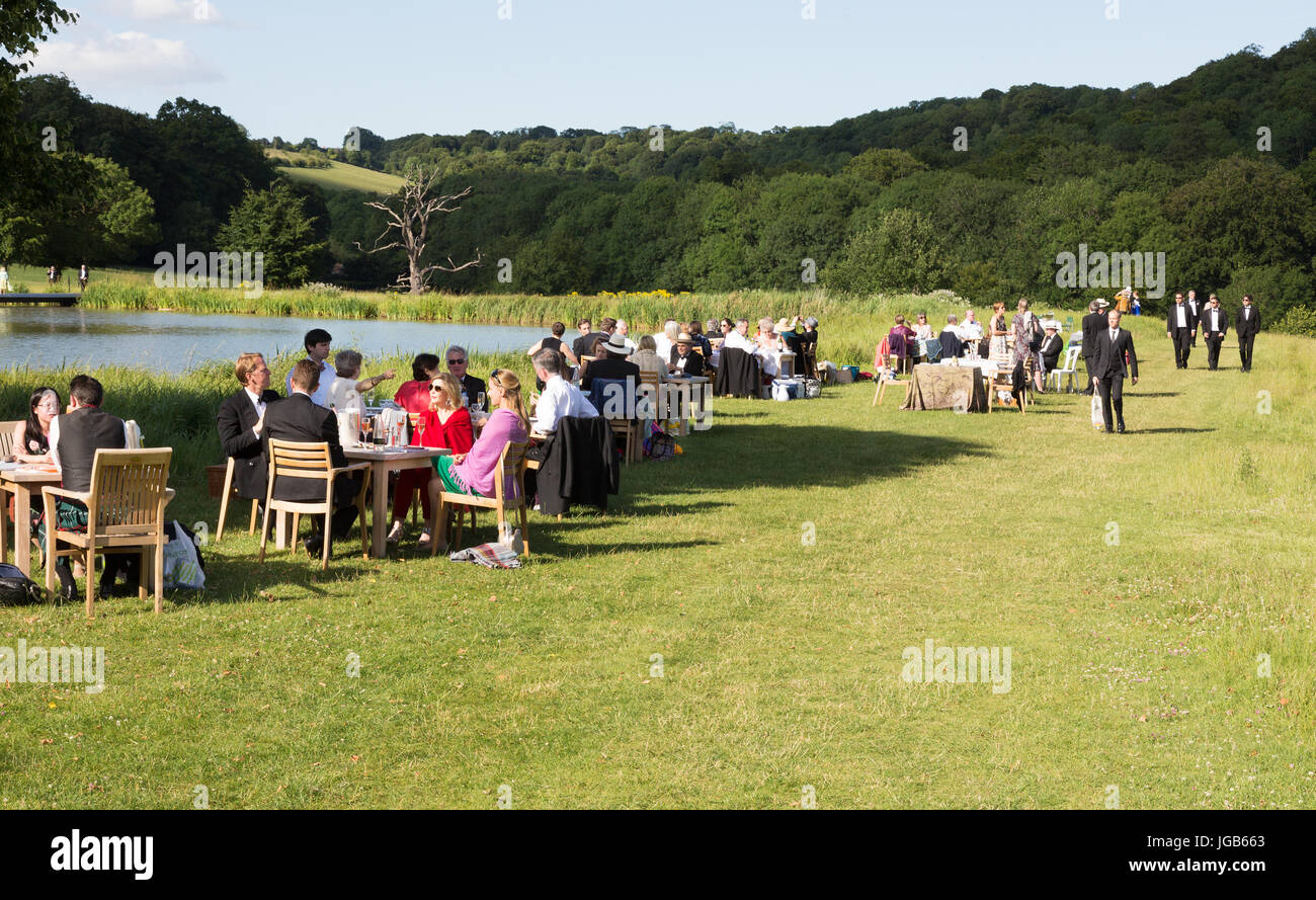 Garsington Opera - opera goers having a picnic in the grounds of the ...