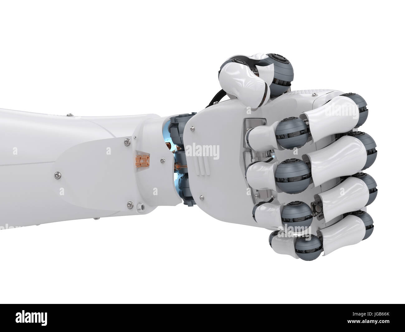 3d rendering robotic fist isolated on white Stock Photo - Alamy