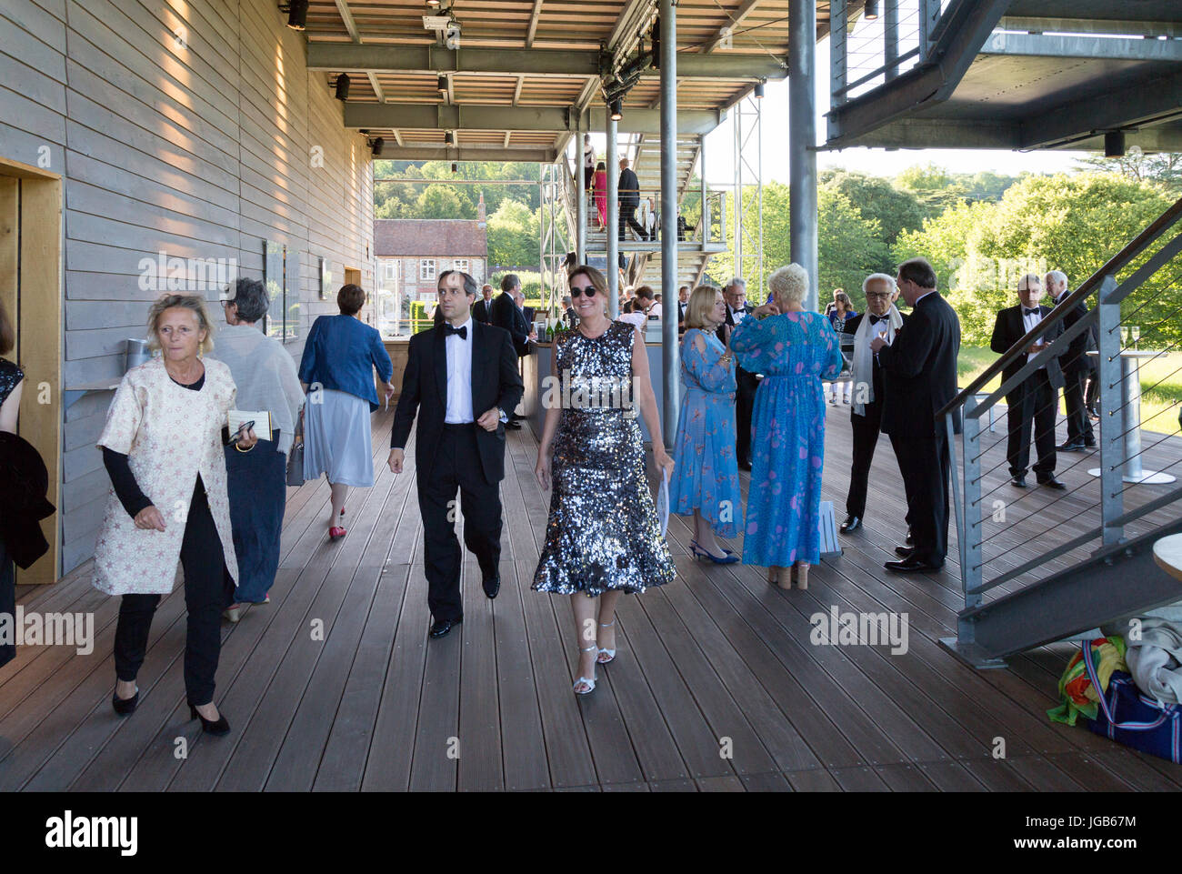 Opera goers at the Opera House, Garsington Opera, Wormsley Park ...
