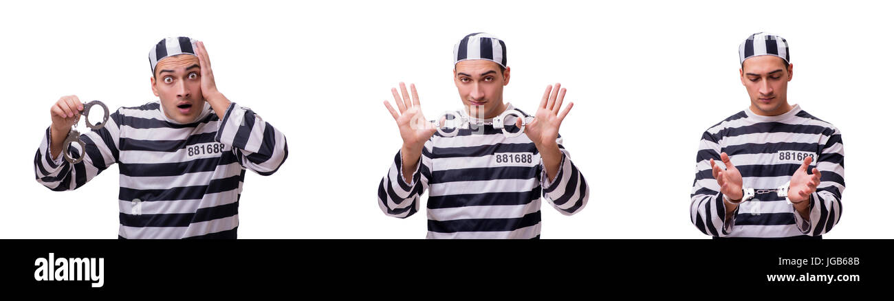 Man prisoner isolated on white background Stock Photo - Alamy